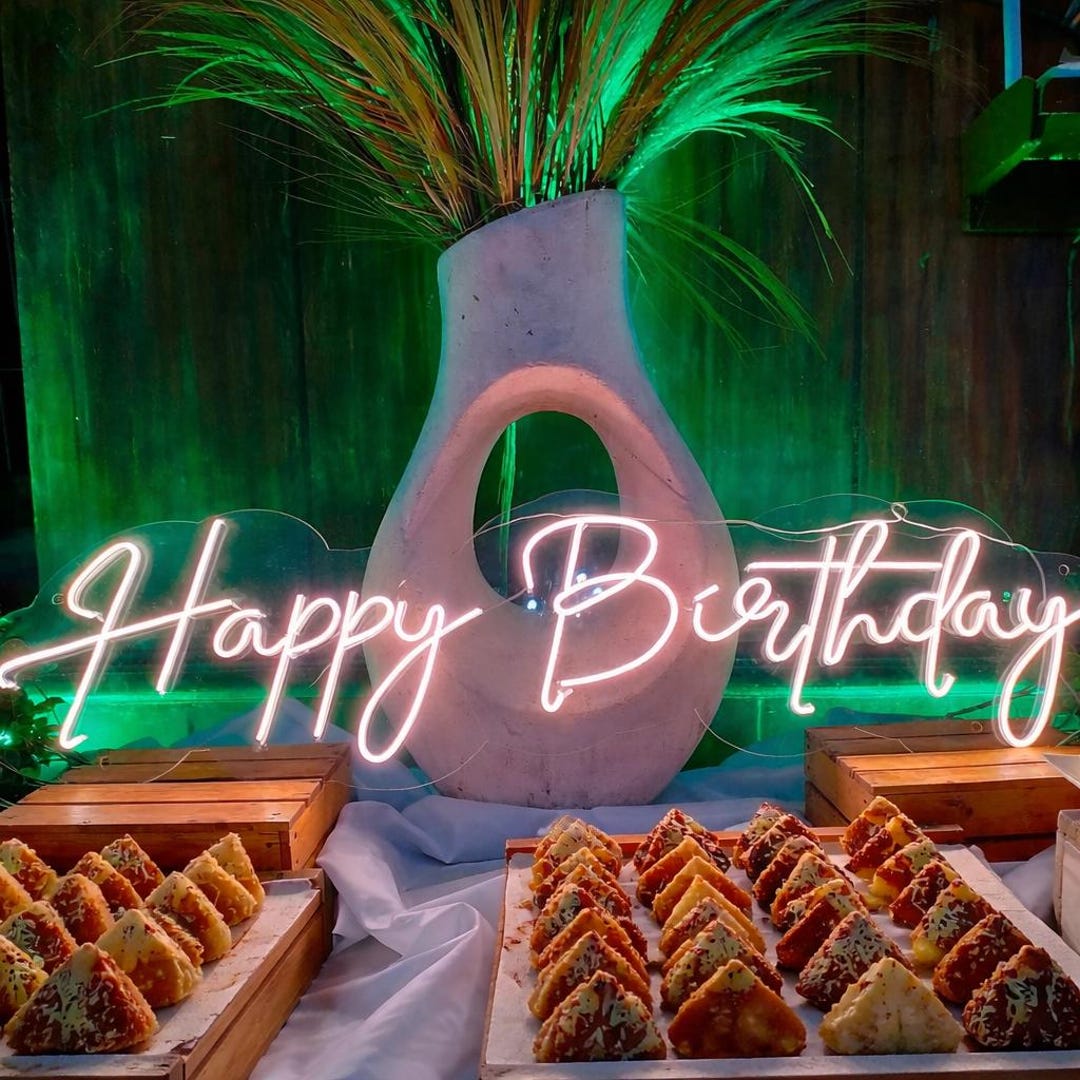 Happy Birthday Neon Sign, Custom LED Neon Light, Name Sign for Party ...