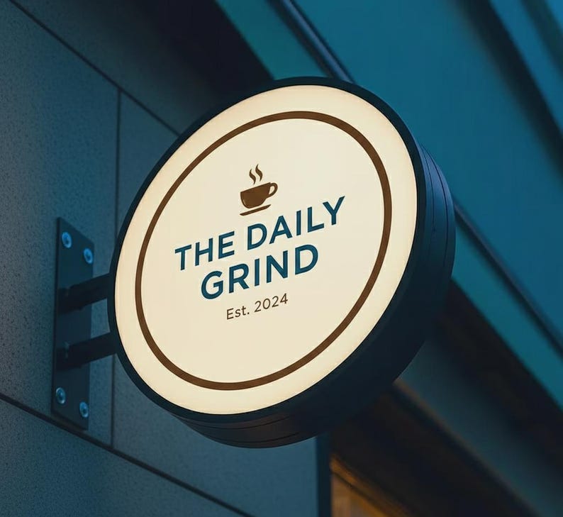 Custom Round LED Light Box Sign , Bright Double-sided Storefront ...
