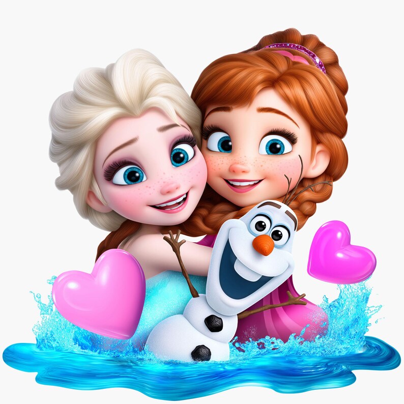 Frozen Elsa, Anna & Olaf PNG Clipart, Digital Download - Etsy Canada