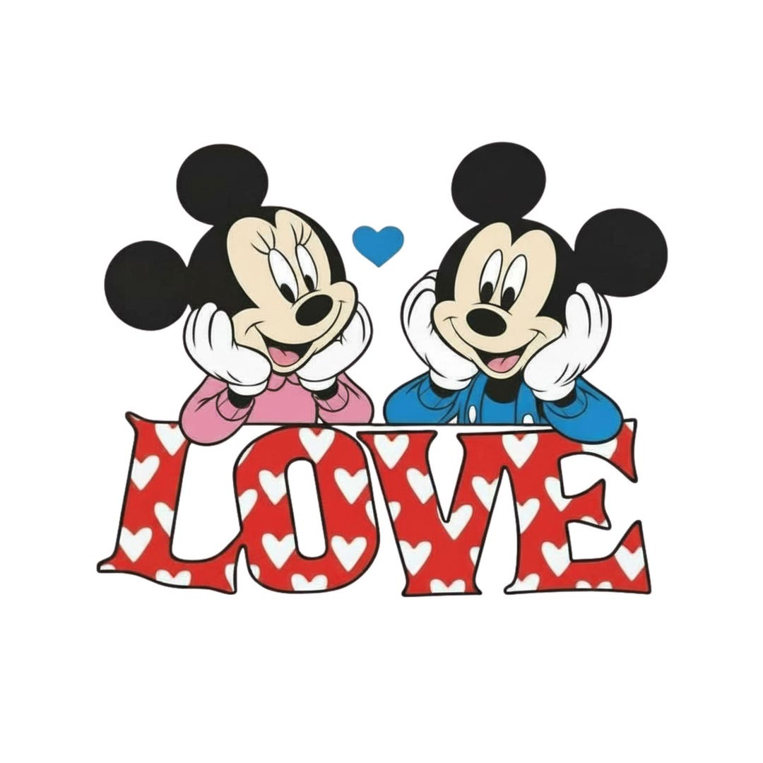 Cute Mouse Couple Love Valentine PNG, Cartoon Love Clipart, Heart Text ...