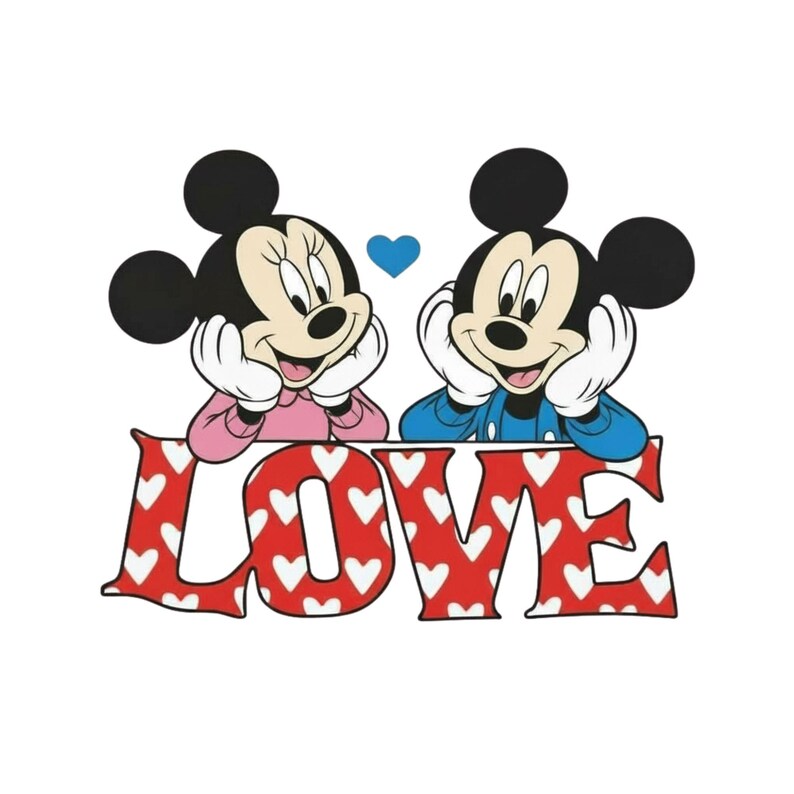 Cute Mouse Couple Love Valentine PNG, Cartoon Love Clipart, Heart Text ...