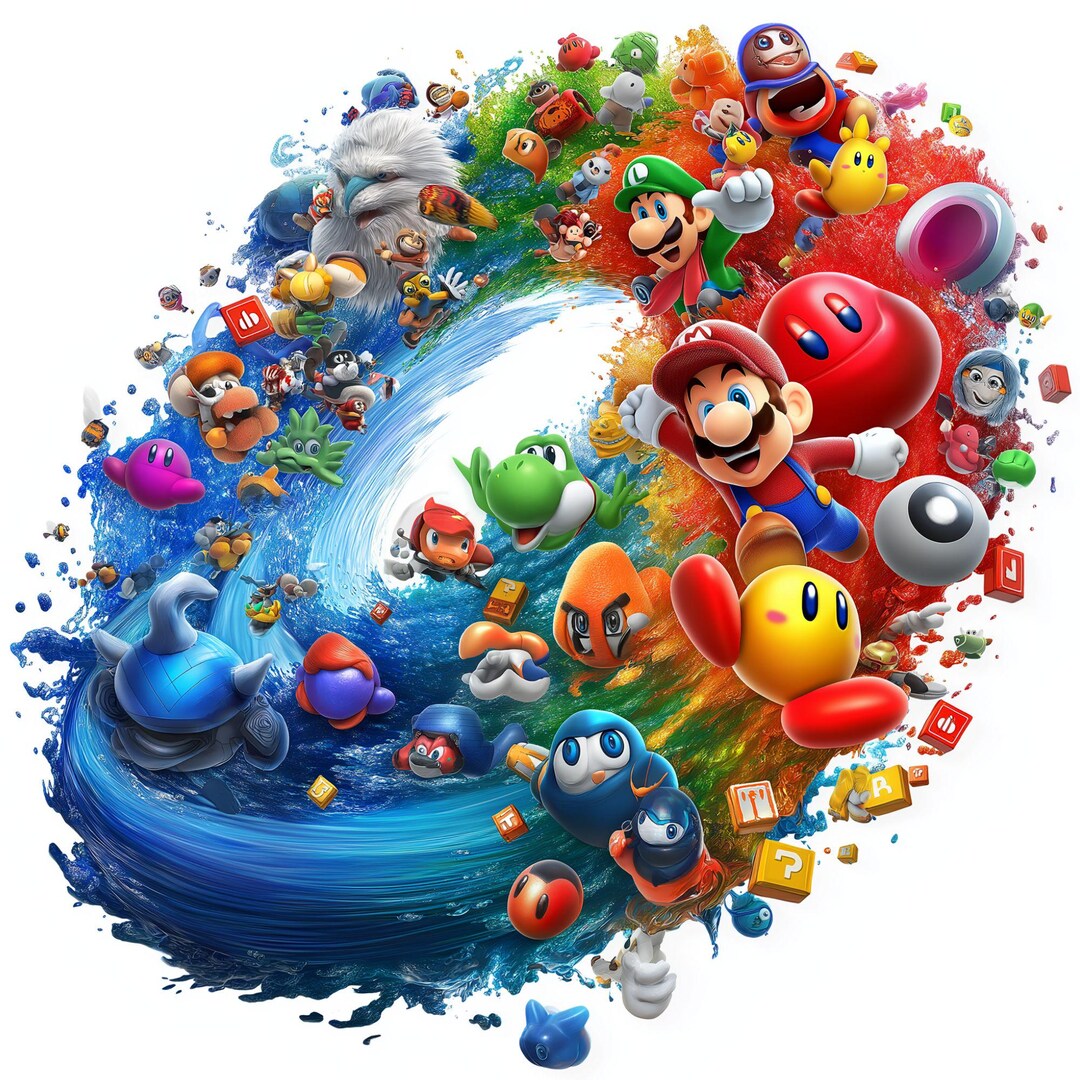 Super Mario Splash Art PNG – High-resolution Digital Download - Etsy Canada