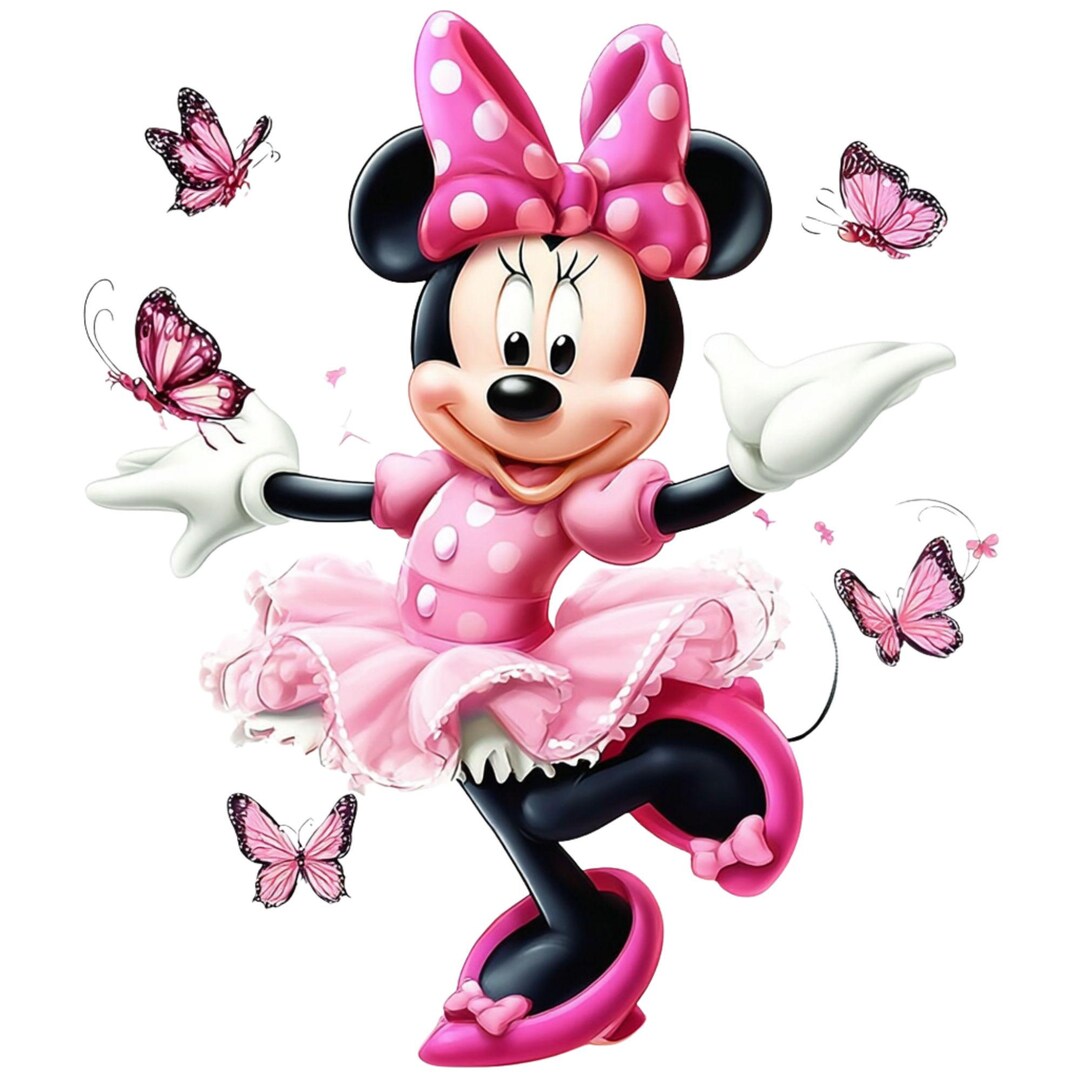 Pink Ballerina Minnie Mouse Clipart | Butterfly PNG (digital Download ...