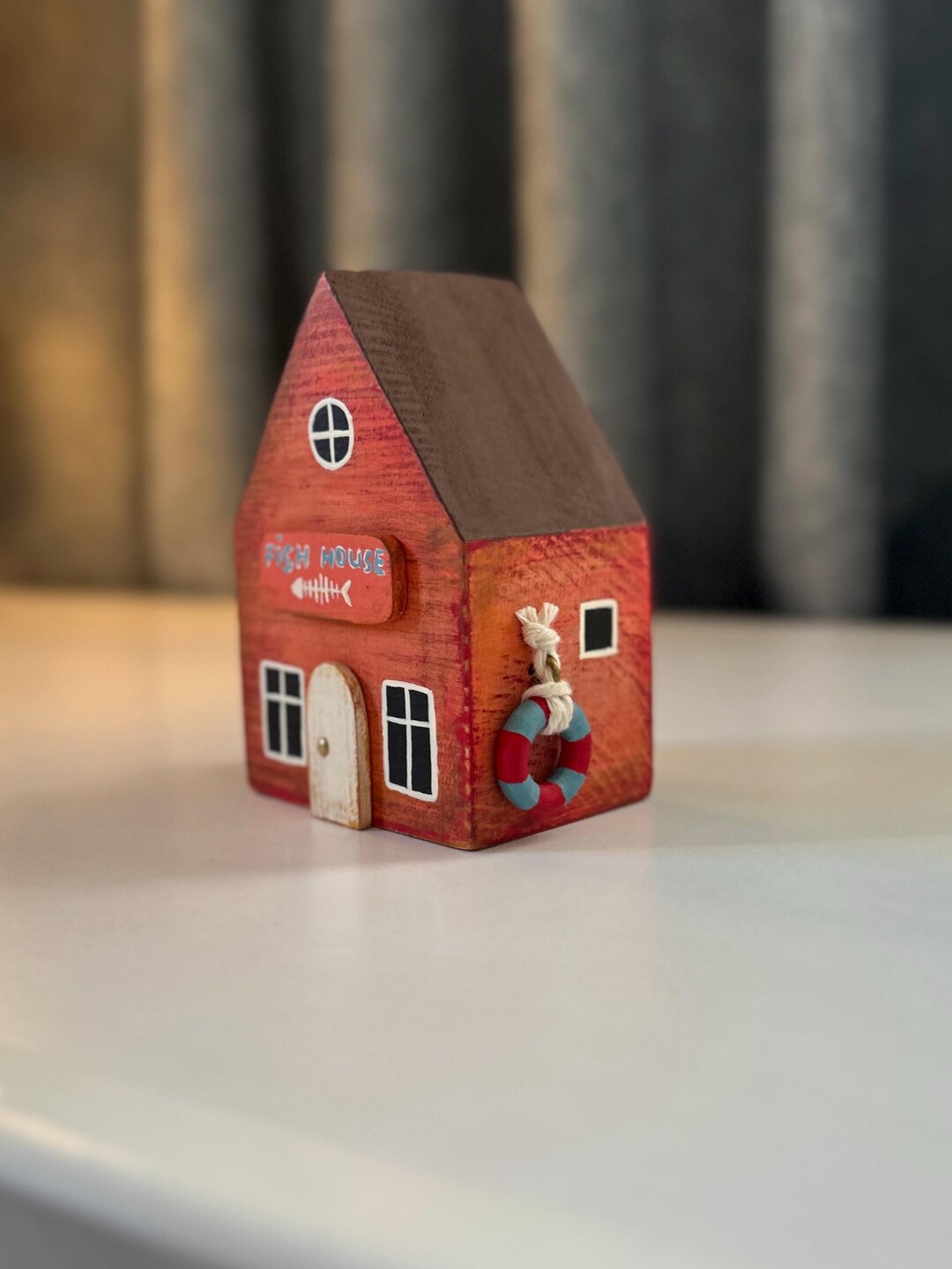Small Wooden Fish House Home Decor Beach House. Coastal Decorations for ...