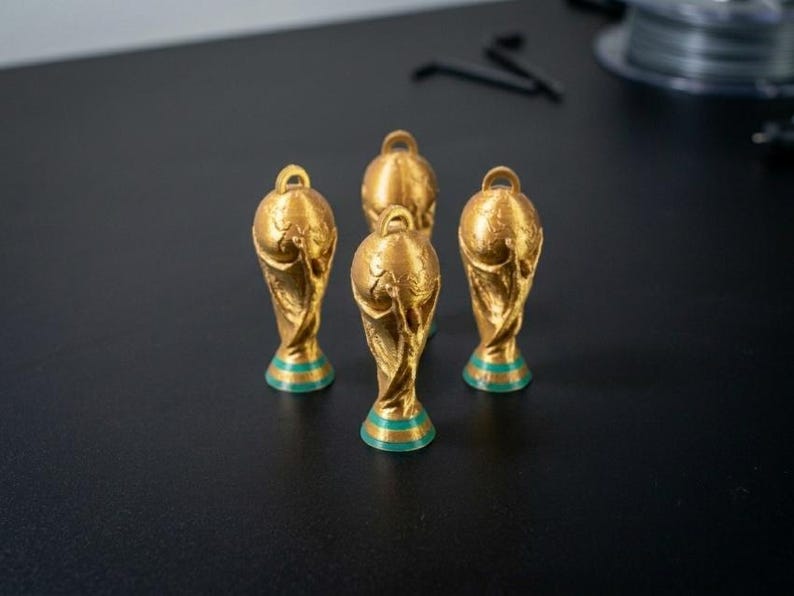 World Cup Trophy Keychain 3D Printed – Mini FIFA Cup Keyring – Football ...