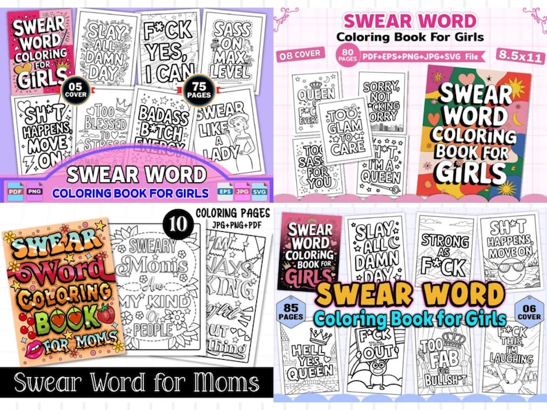 Adult Swear Word Coloring Book, 2300 Pages (digital Download) - Etsy