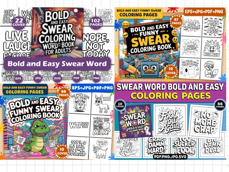 Adult Swear Word Coloring Book, 2300 Pages (digital Download) - Etsy