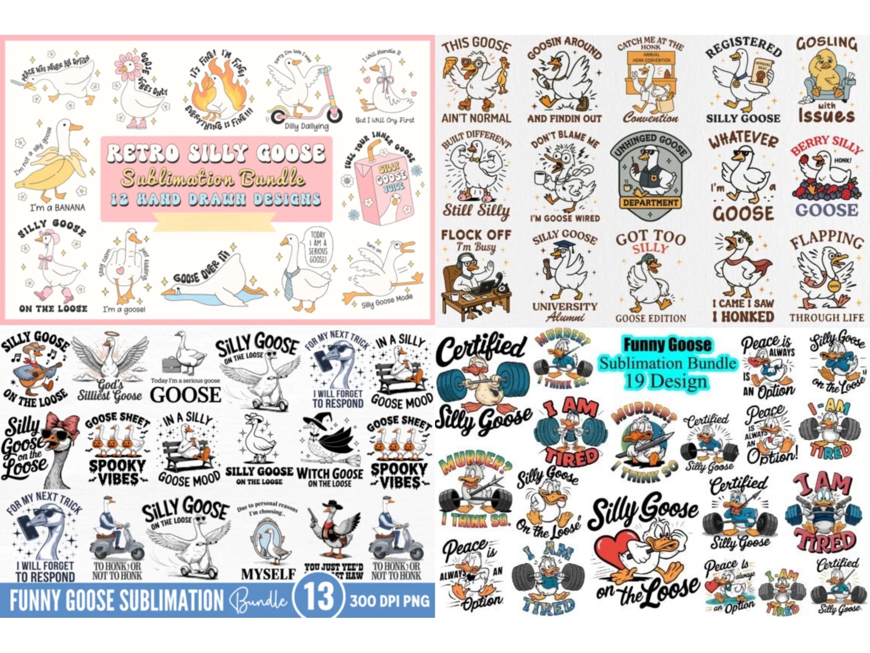 Silly Goose PNG Bundle | 500+ Designs (digital Download) - Etsy