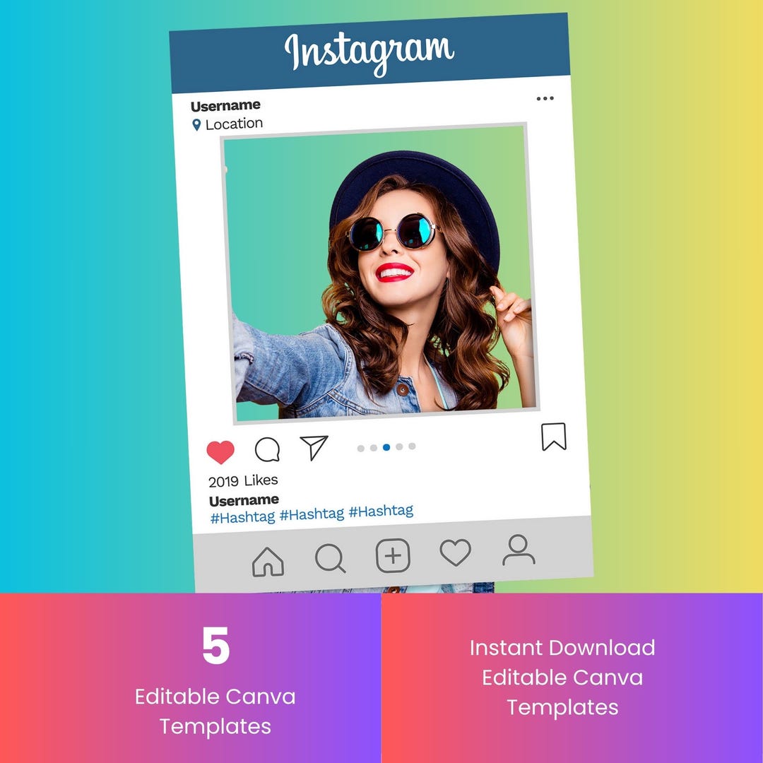 Editable Selfie Frame Templates: Instagram Photo Booth, Events (canva ...