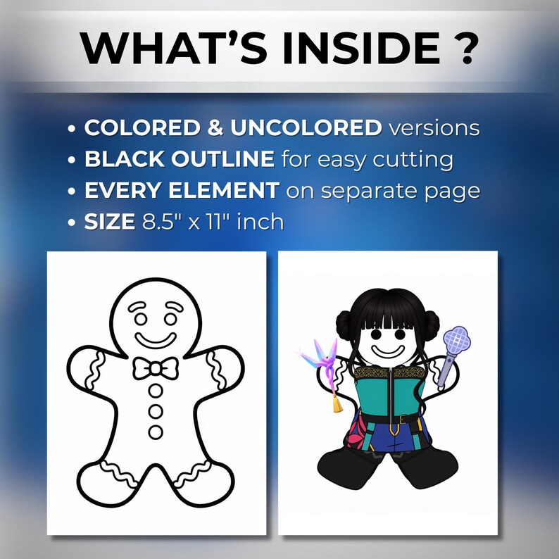 Disguise the Gingerbread Man Kpop Hunter Printable Craft Kit, Zoey ...