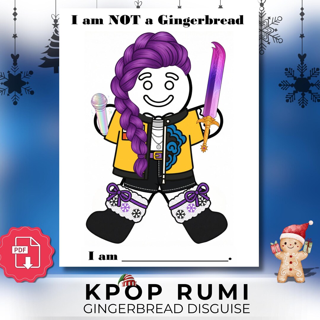 Disguise the Gingerbread Man Kpop Hunter Printable Craft Kit, Rumi ...