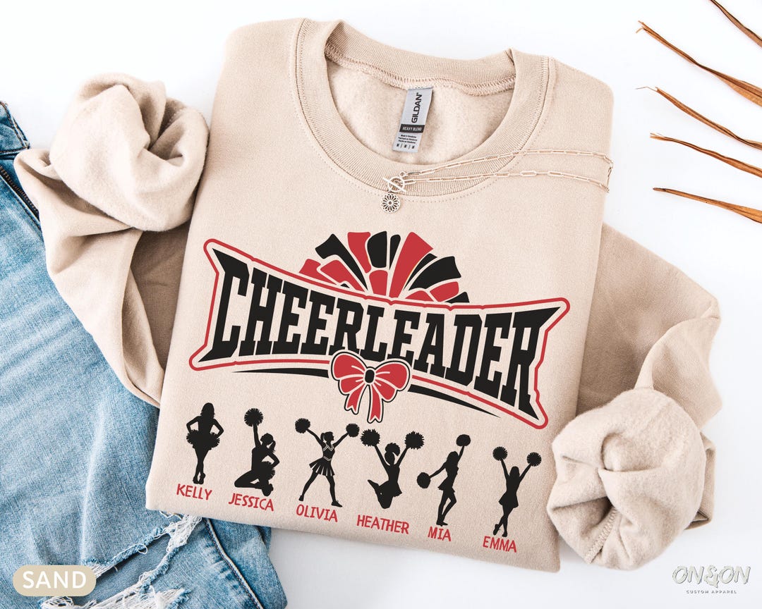 Cheerleader Shirt With Names, Custom Cheer Team T-shirt, Personalized ...