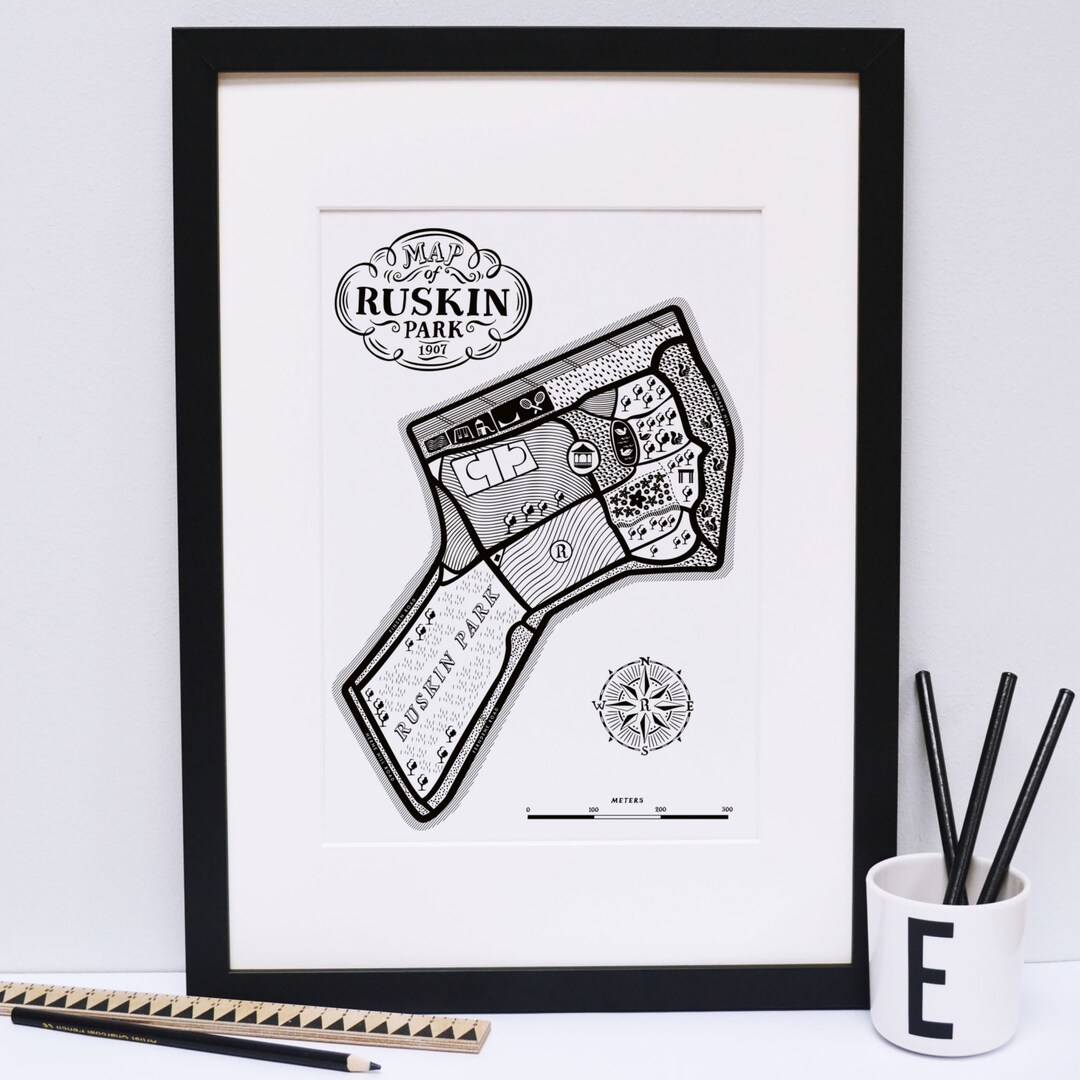 Ruskin Park Map Print - London Map - Vintage Map - London Poster ...
