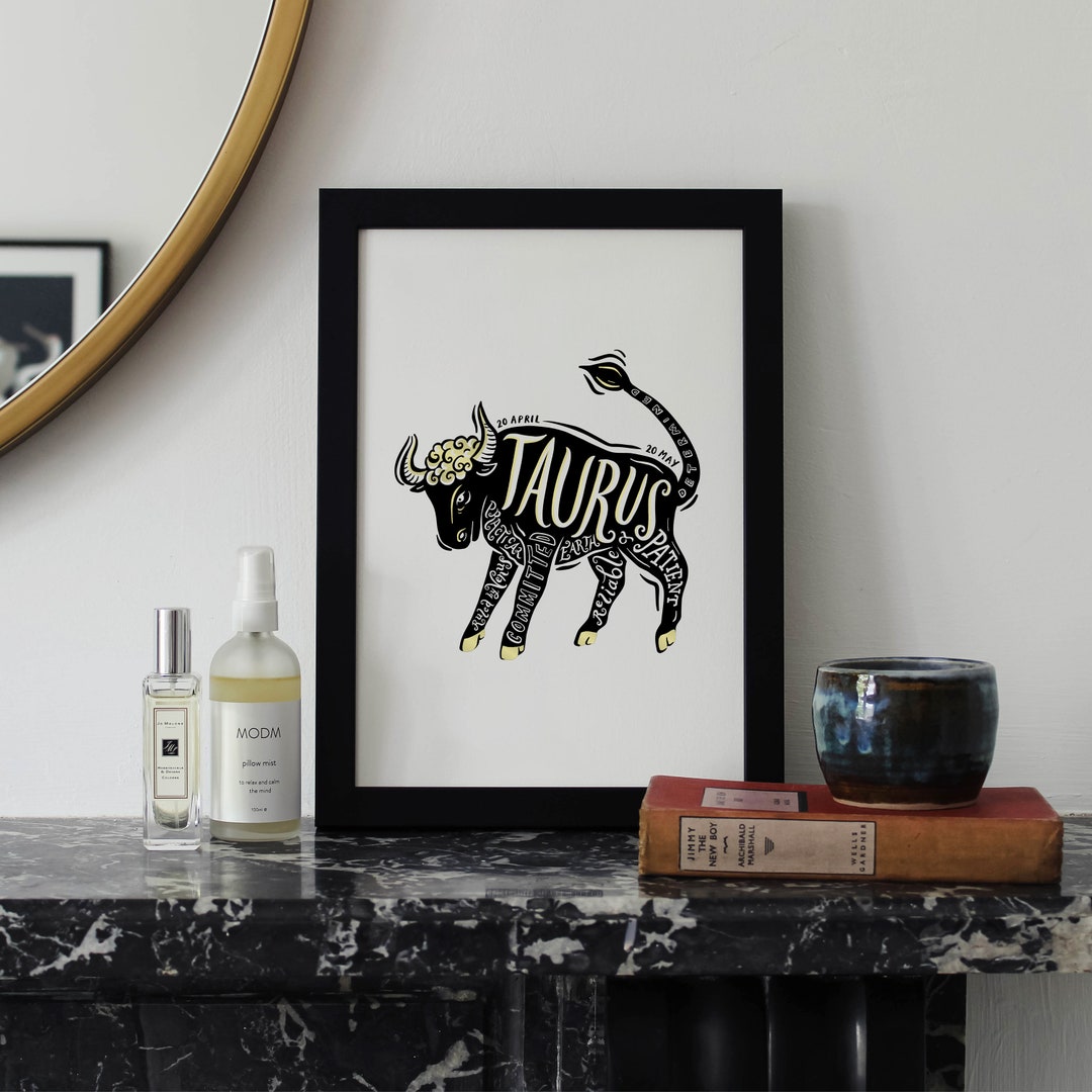 Taurus Zodiac Print - Star Sign - Unframed Taurus Print - Taurus ...