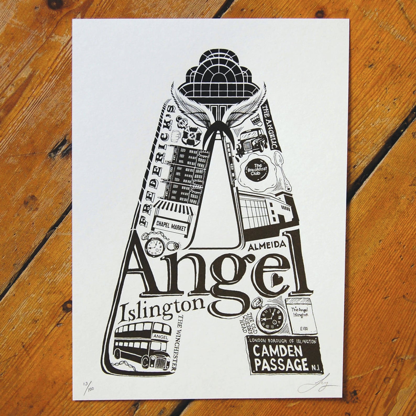 Best of Angel - London Print - London Poster - London Art - Typographic ...