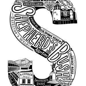 Shepherds Bush Print London Print Shepherds Bush Poster Shepherds Bush ...