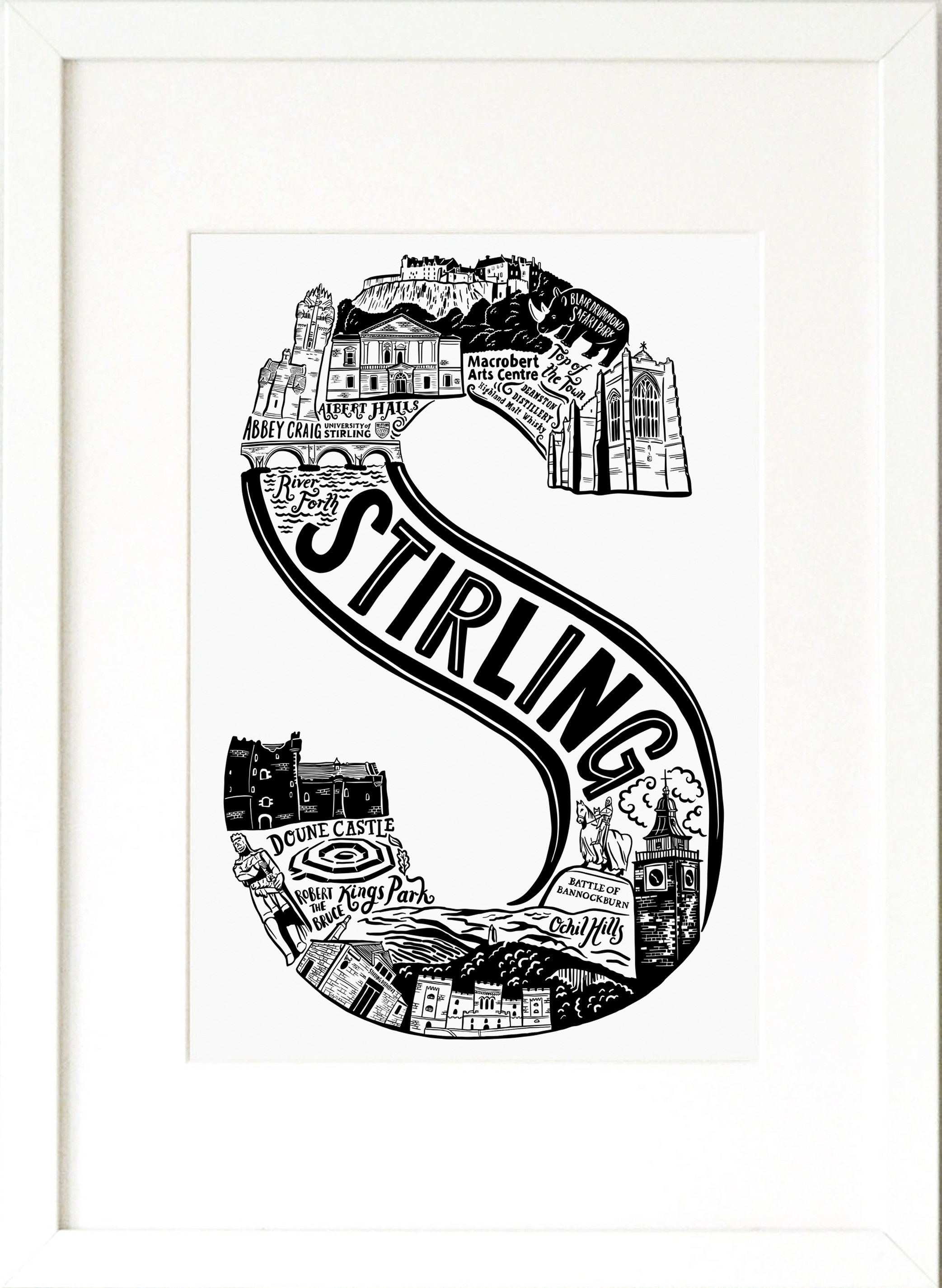 Framed Stirling print housewarming present Stirling poster | Etsy