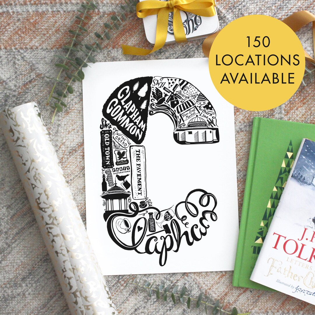 Clapham Poster - London Graduierung Geschenk - Clapham Poster - Clapham ...