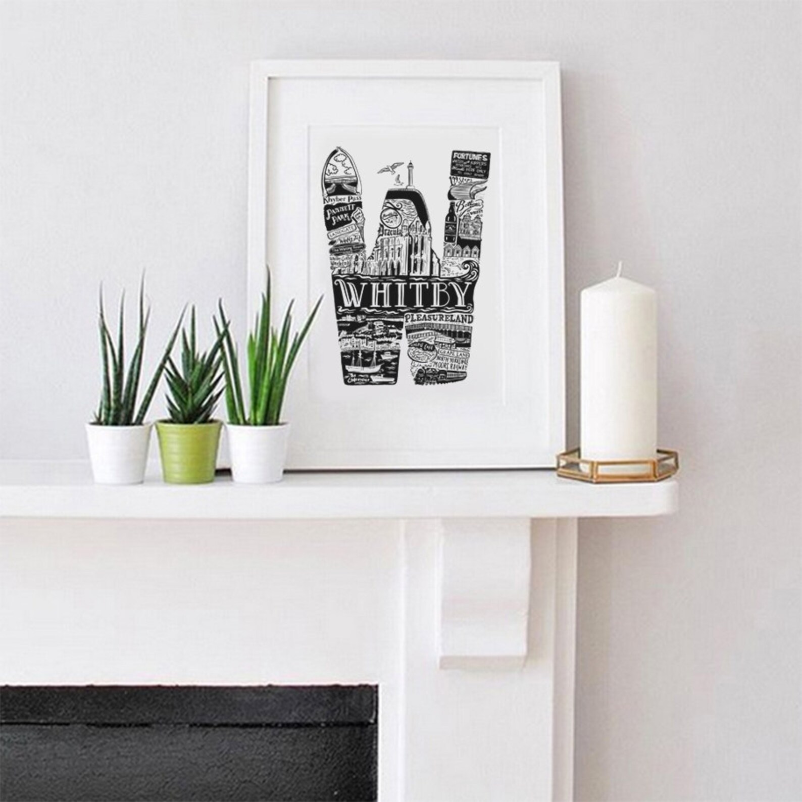 Framed Whitby Print City Illustration Whitby Art - Etsy