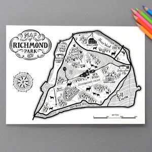 Richmond Park Map Print London Print London Poster London Art London ...