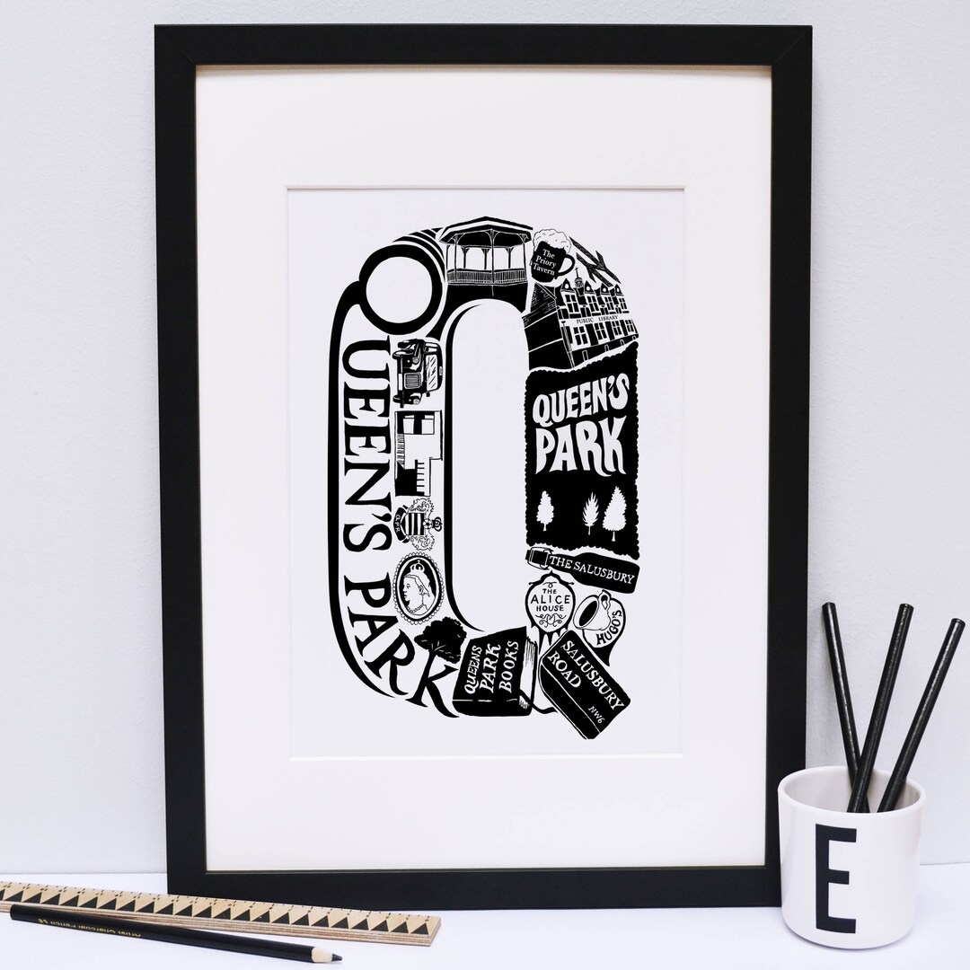 Queen's Park Print London Print London Poster London Art Typographic ...