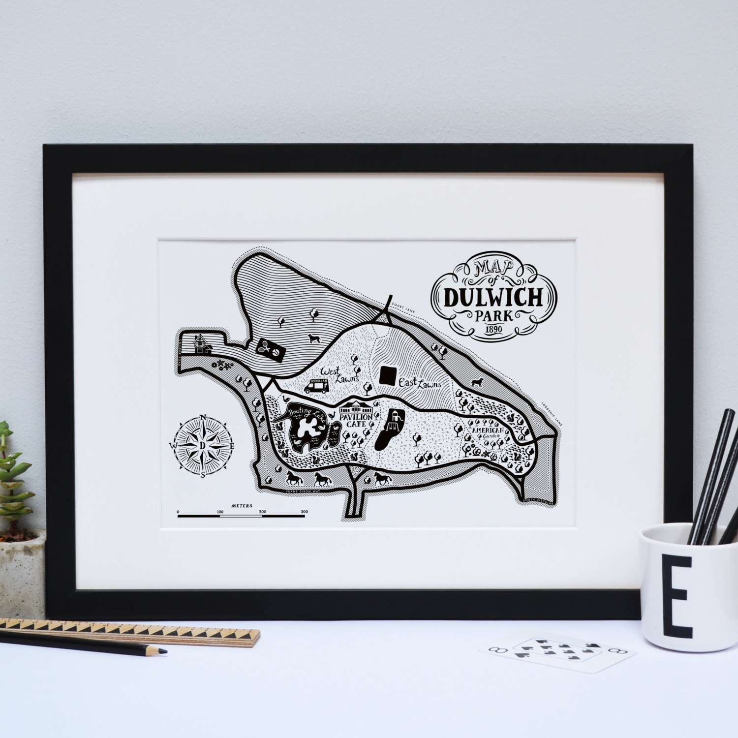 Dulwich Park Map Print London Map Vintage Map London - Etsy UK