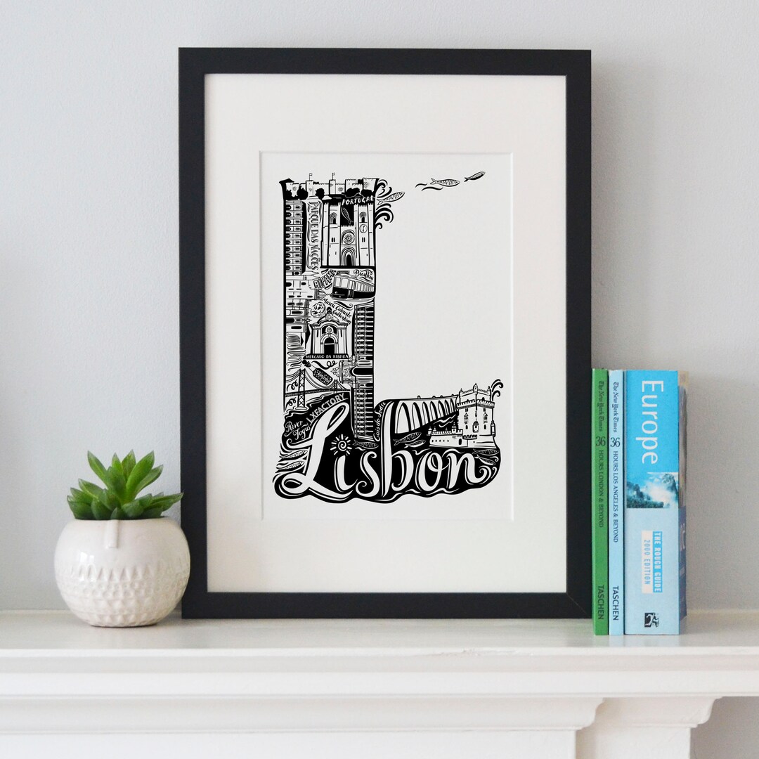 Lisbon Print - Lisbon Poster - Lisbon Art - Lisbon Gift - Engagement ...