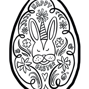Easter Egg Colouring Poster - Easter Cards - Easter Bunny - Easter Gift ...