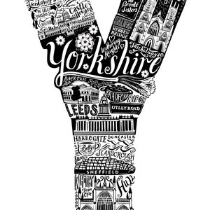 Yorkshire Print - Anniversary Paper Gift - Housewarming Present ...