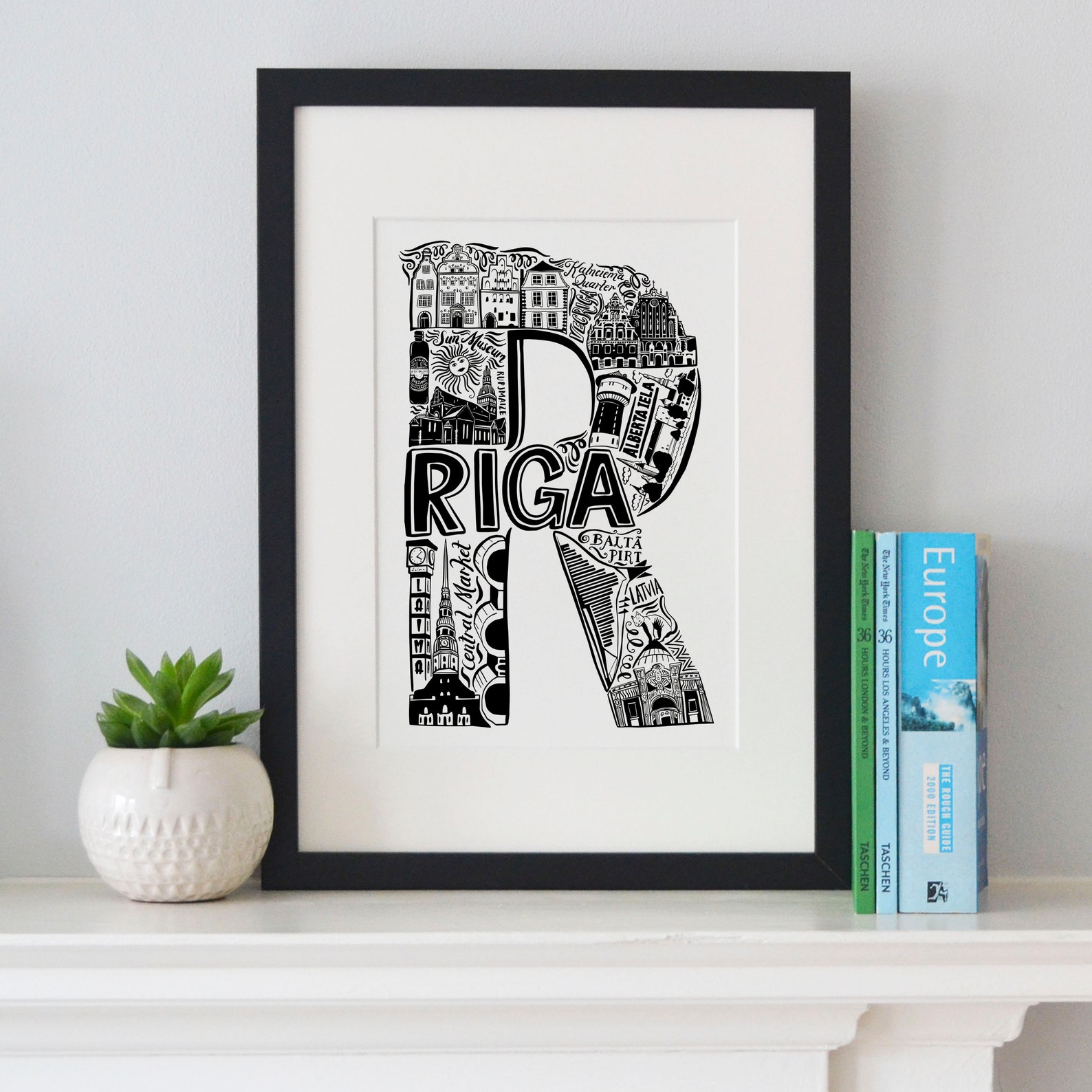 Riga Print - Riga Poster - Riga Artwork - Typographic Print - Letter ...