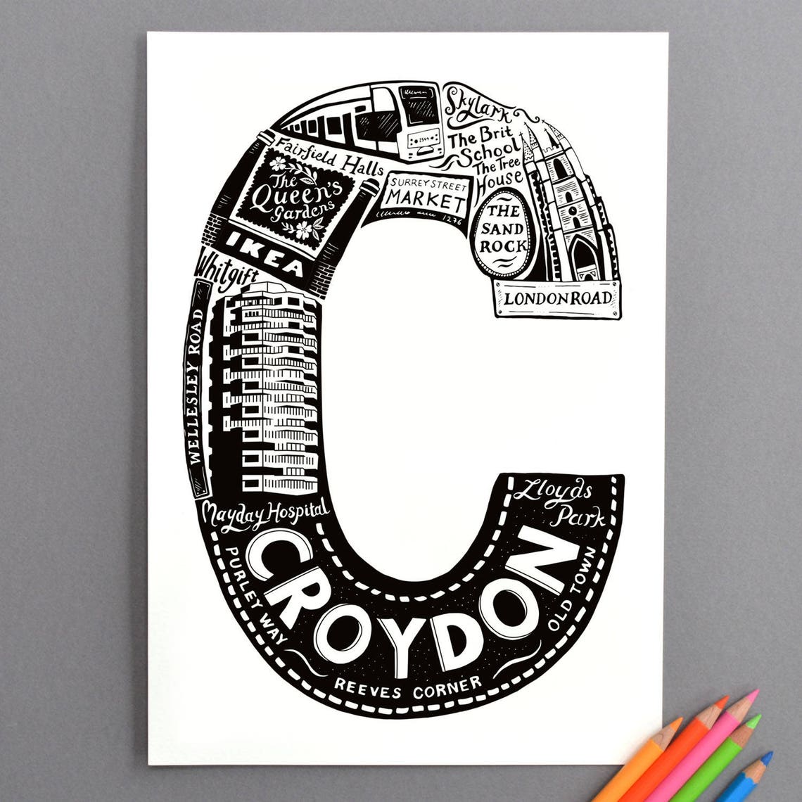 Croydon Print Croydon Poster London Print London Poster - Etsy