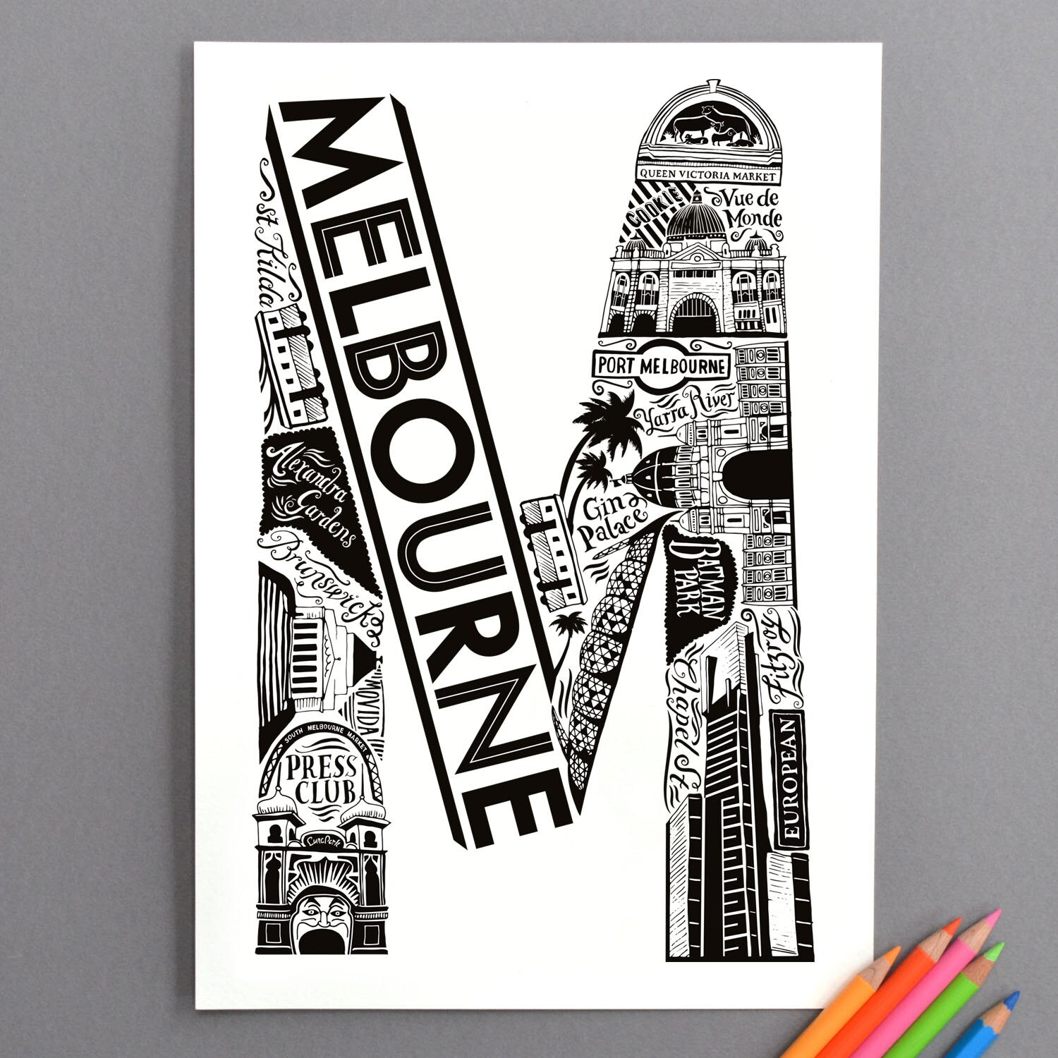 Melbourne, Australia Print - Melbourne Poster - Melbourne Art ...
