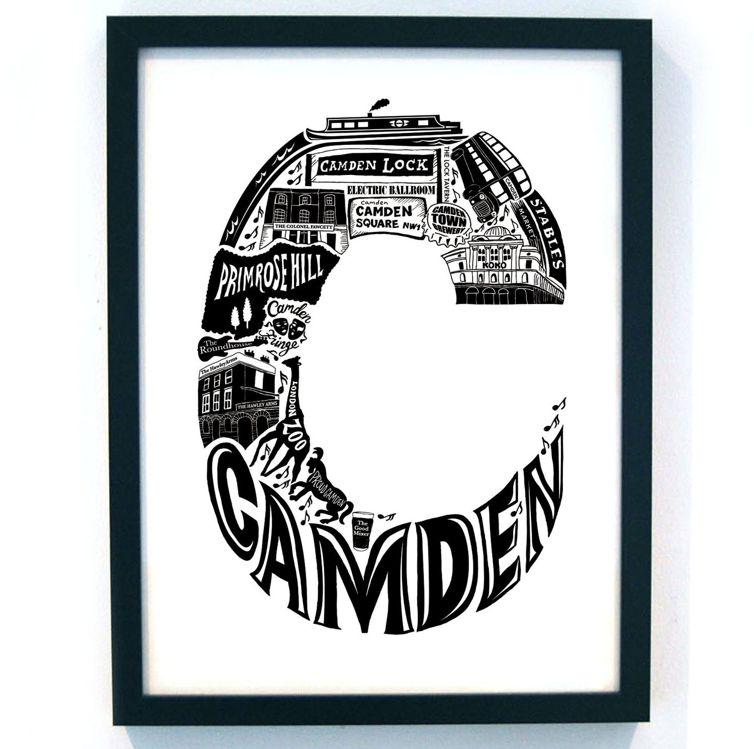 Camden Print - London Print - Camden Poster - Camden Art - Typografie ...