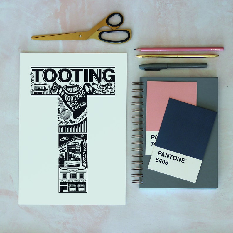Tooting Print - Tooting Poster - Tooting Art - Tooting Lido - London ...