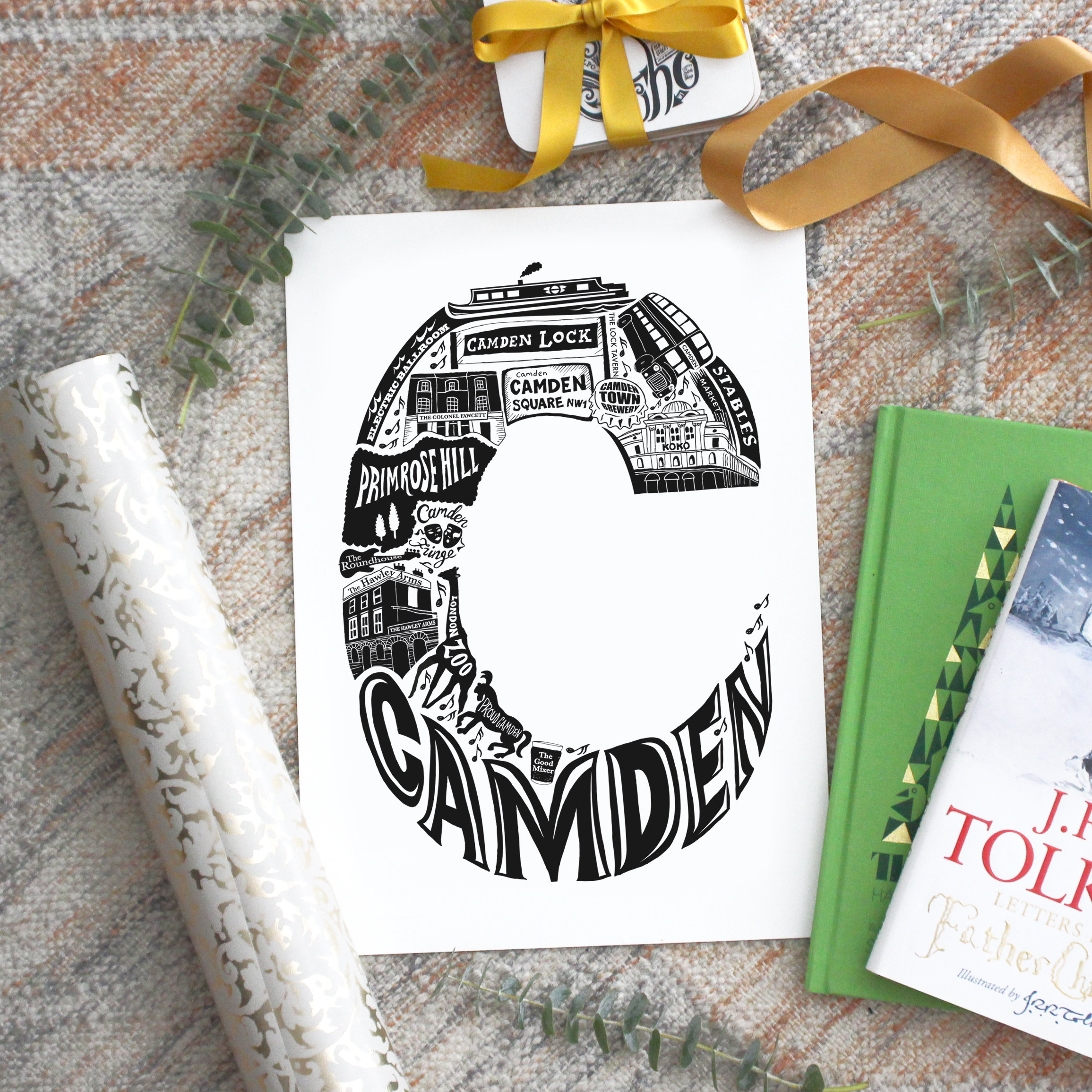 Camden Print - London Print - Camden Poster - Camden Art - Typografie ...