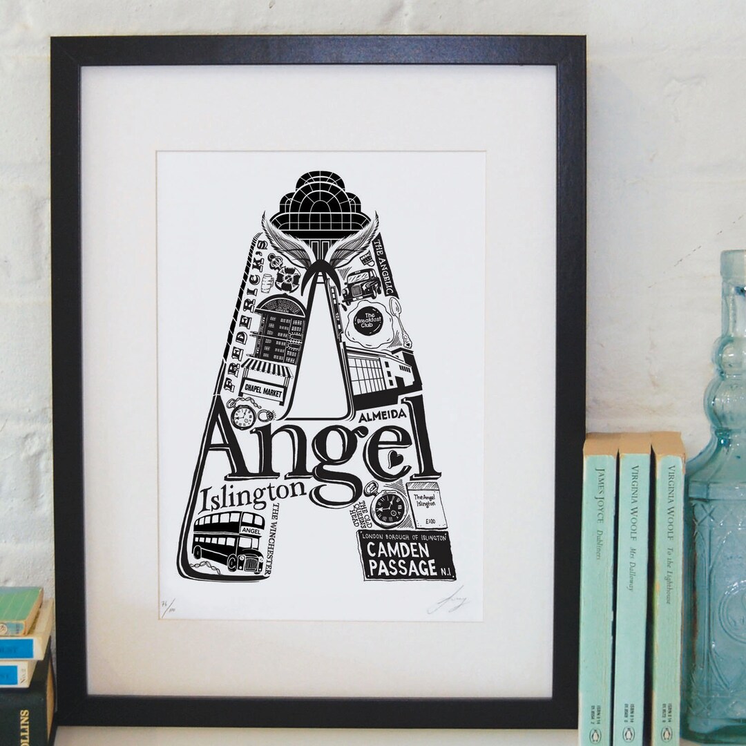Best of Angel - London Print - London Poster - London Art - Typographic ...