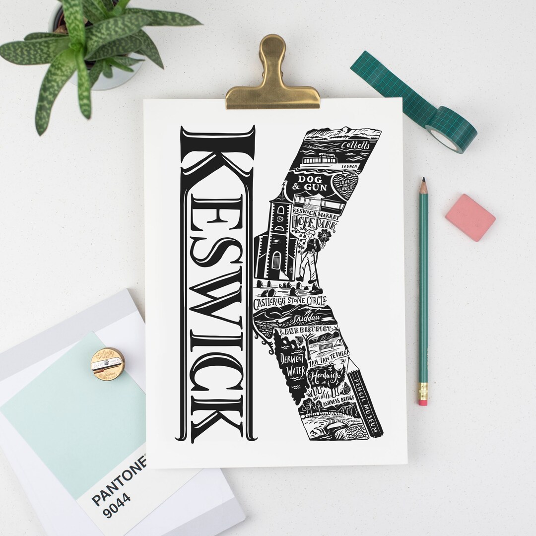 Keswick Print - Keswick Art - Keswick Housewarming - Keswick Gift ...