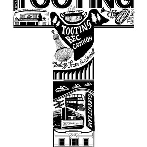 Tooting Print - Tooting Poster - Tooting Art - Tooting Lido - London ...