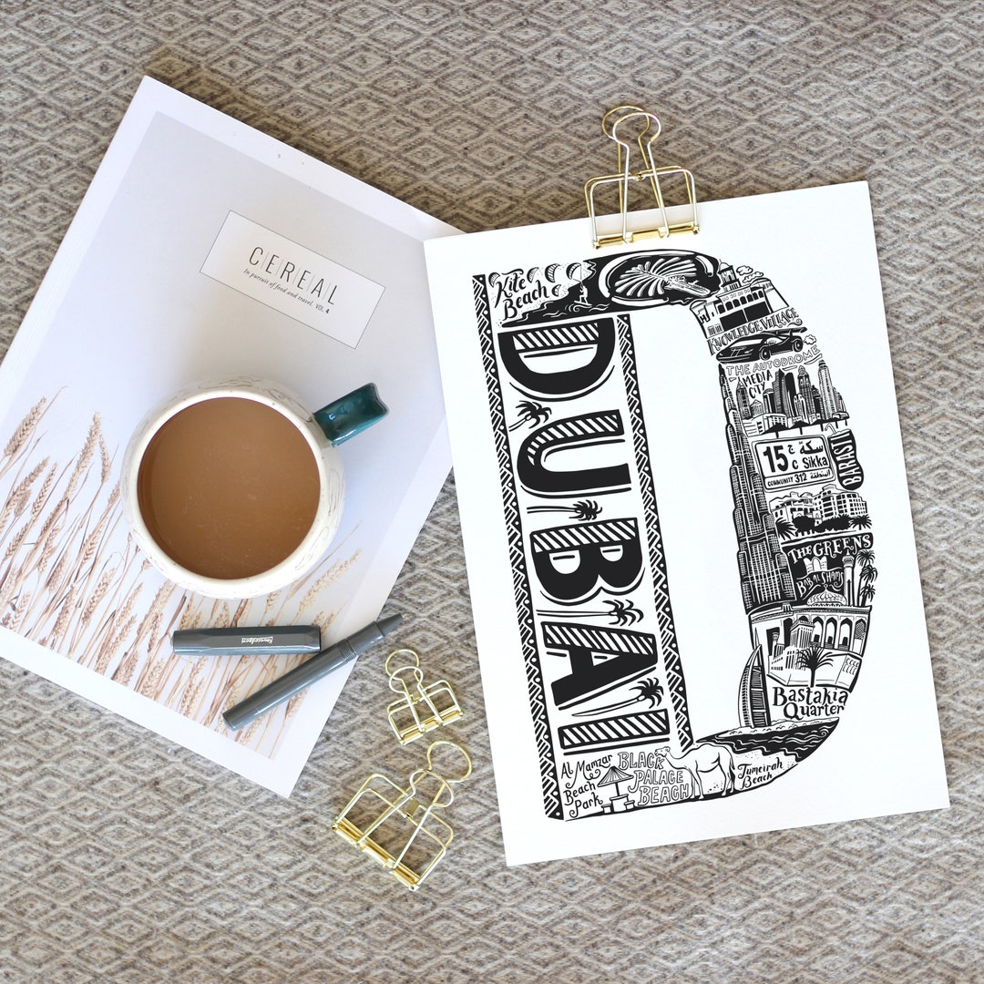 Dubai Print - Anniversary Paper Gift - Dubai Poster - Dubai Gifts ...