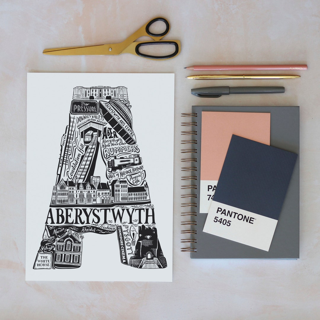 Aberystwyth Unframed Print- Graduation Gift UK- Aberystwyth Gift- Welsh ...