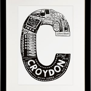 Croydon Print - Croydon Poster - London Print - London Poster ...