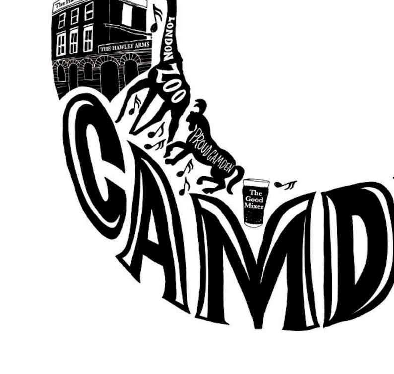 Camden print London print Camden poster Camden Art | Etsy