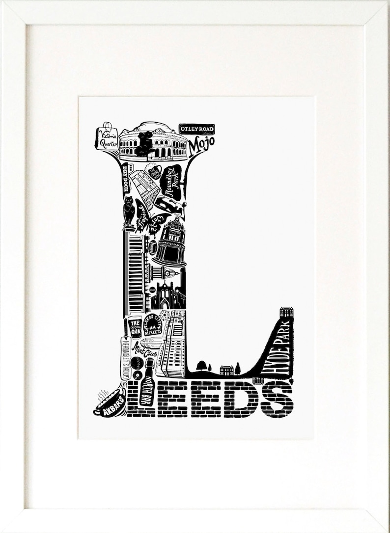 Leeds Print | Print | Map | Art Print | Map Art | Wall Decor | Poster ...