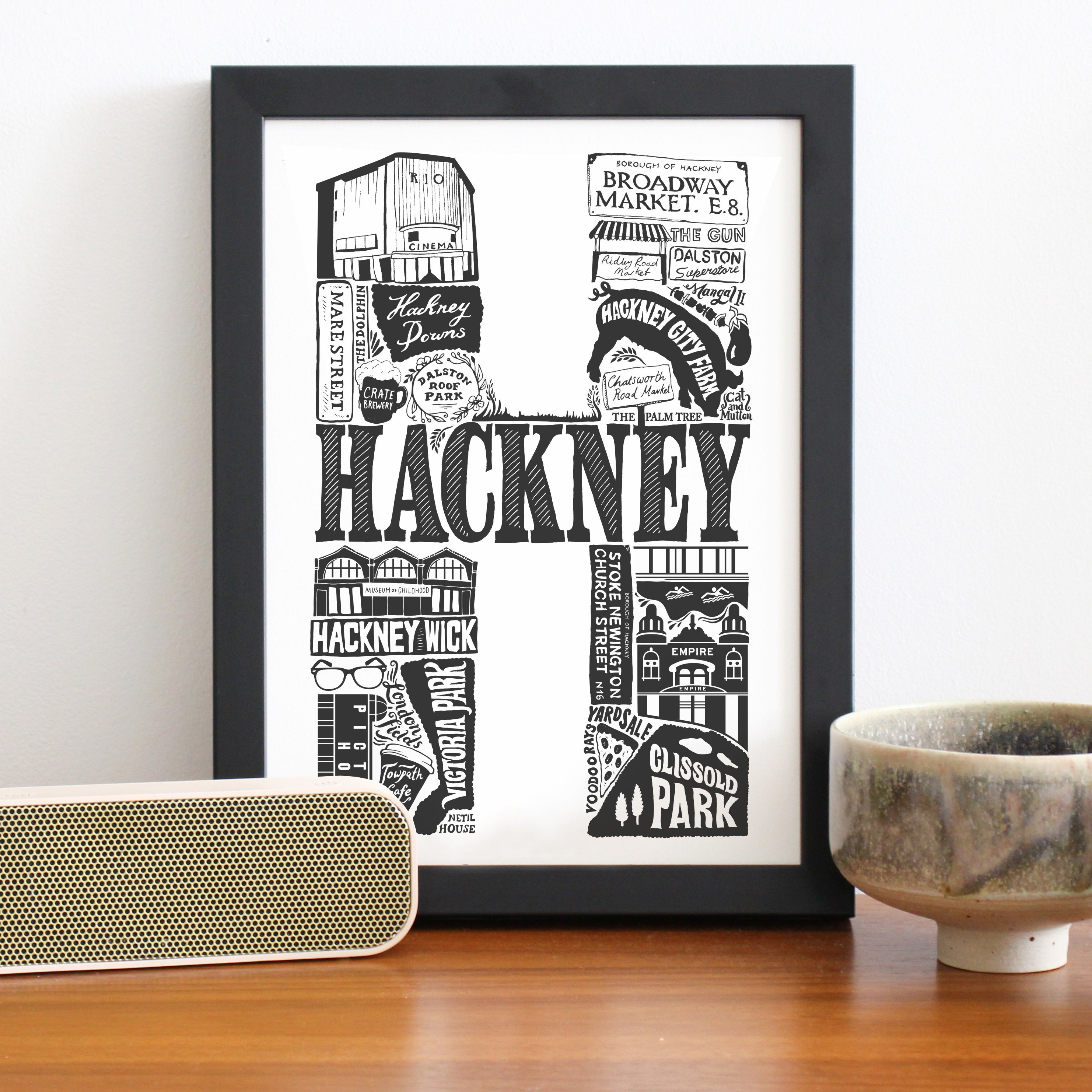 Best of Hackney - Framed Hackney Print - London Poster - London Art ...
