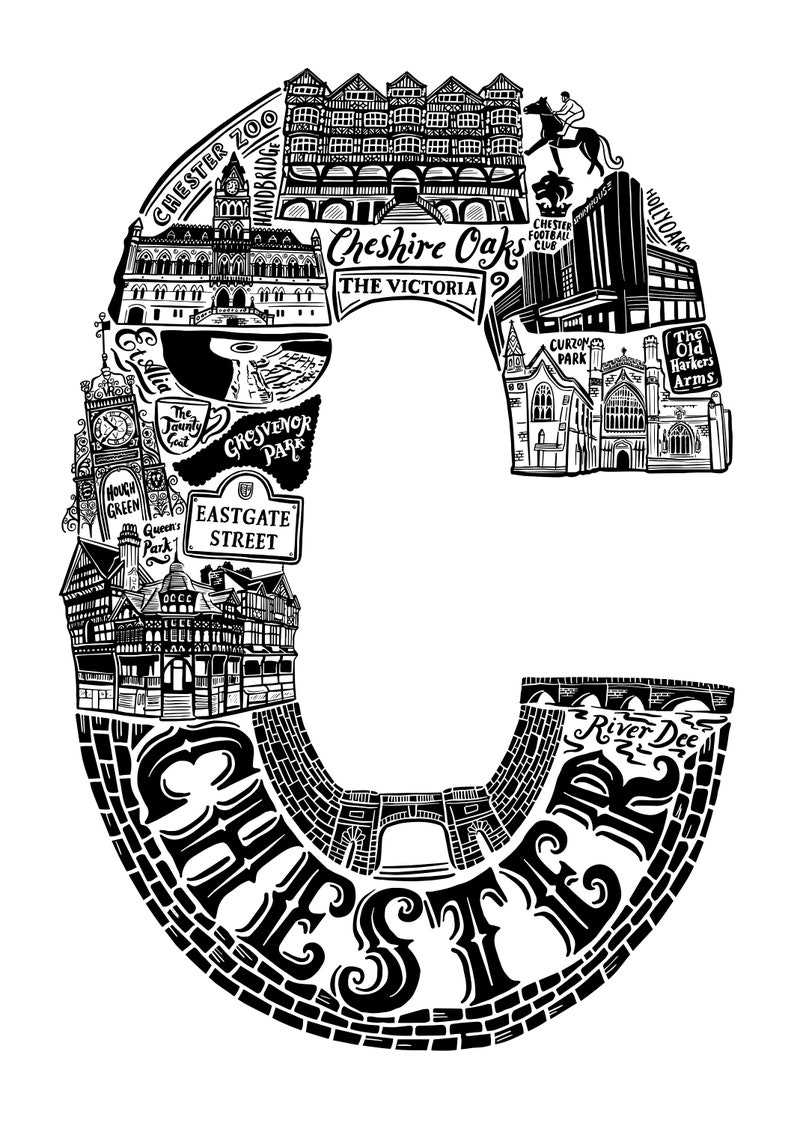 Chester Print - Chester Poster - Chester Art - Graduation Gift UK ...