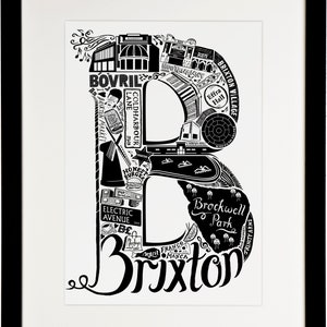 Best of Brixton London Print London Poster London Art Typographic Print ...