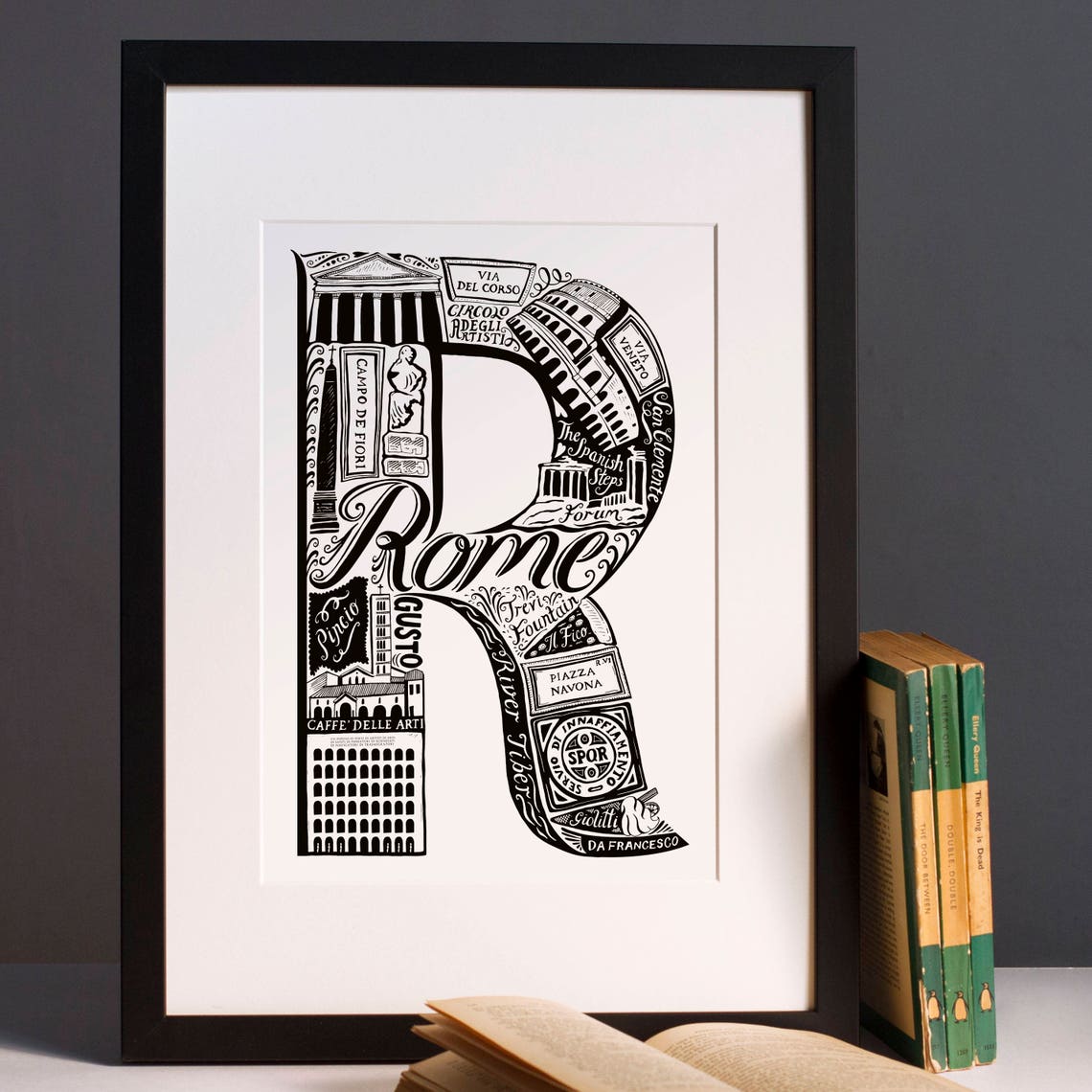 Rome Print Rome Poster Rome Art Letter Art Engagement | Etsy