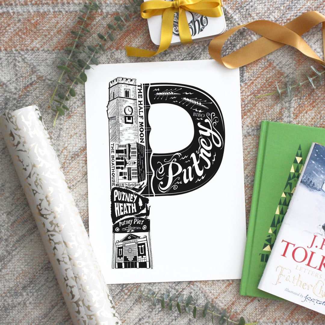 Putney Unframed Print - Putney Poster - Putney Art - Monochrome Art ...