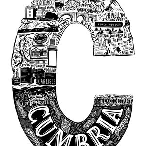 Unframed Cumbria Print - Cumbria Poster - Cumbria Art - Graduation Gift ...