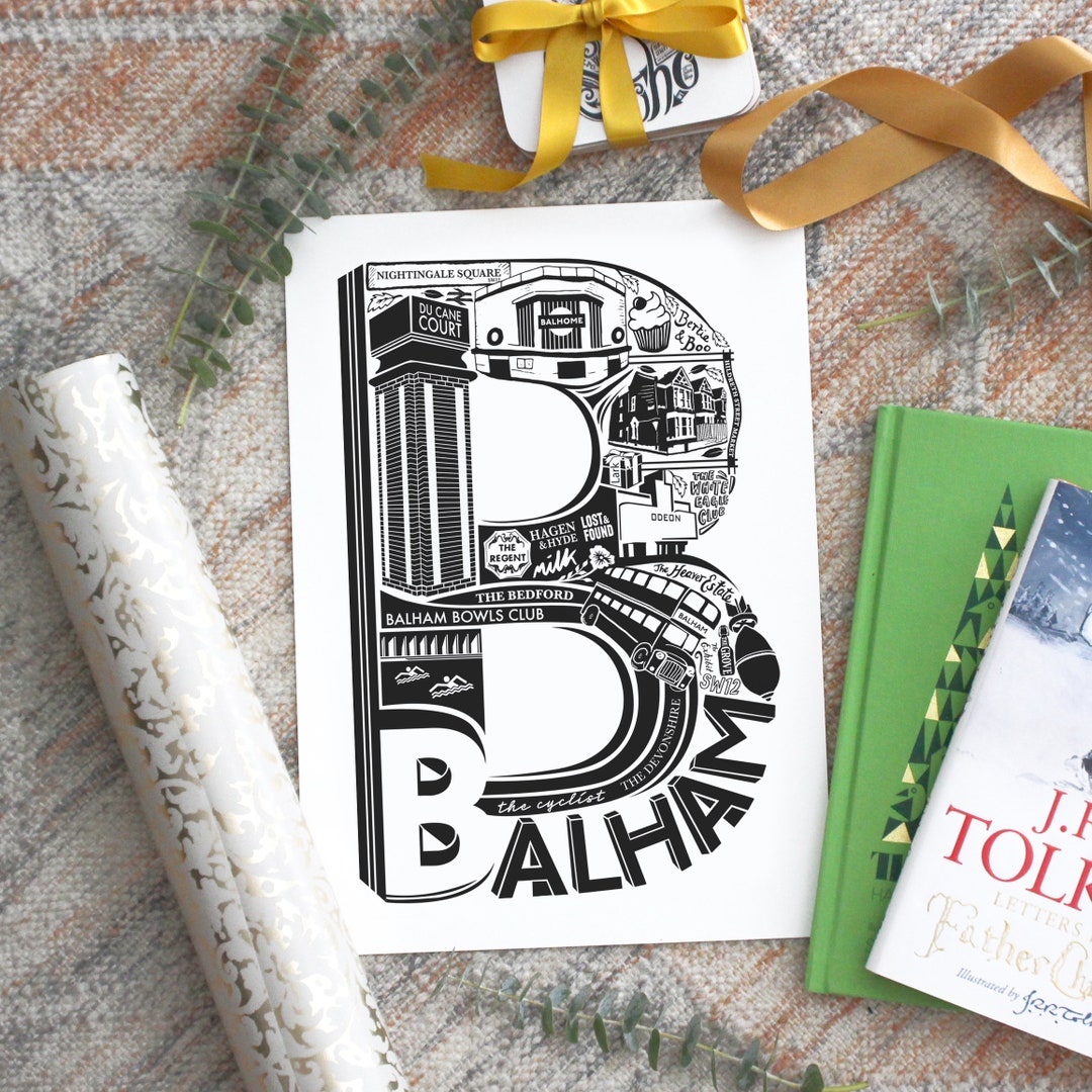 Balham Print - London Mothers Day Gifts - Balham Art - Typographic ...